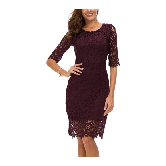 Urban Coco | Dresses | Urban Coco Lace Sheath Midi Dress Nwt | Poshmark